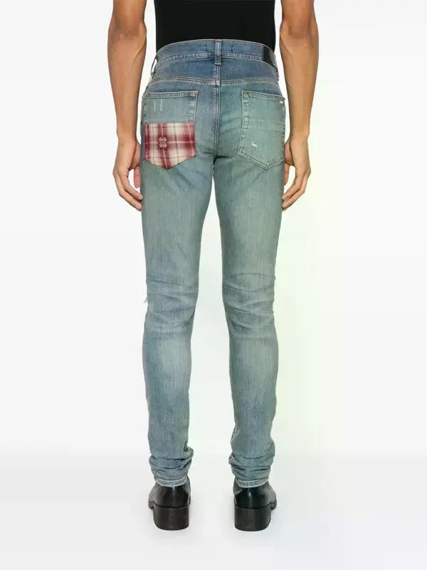 Amiri Plaid Detail Jeans