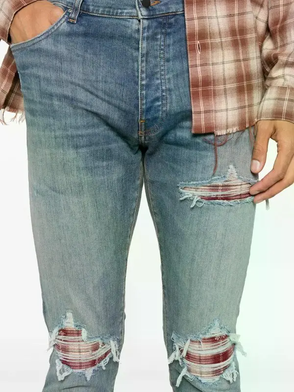 Amiri Plaid Detail Jeans