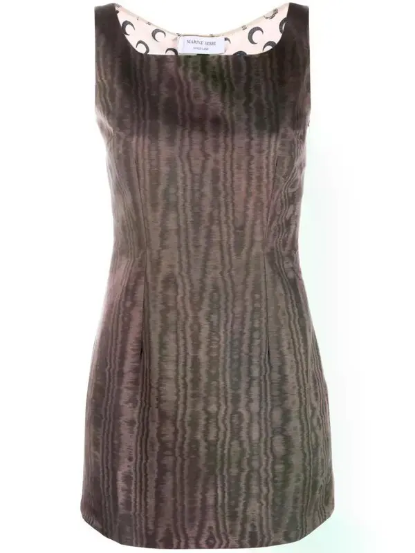 MARINE SERRE Crescent Moon Panelled Minidress - Brown