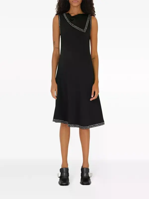 Burberry Eyelet-trimmed Satin Midi Dress