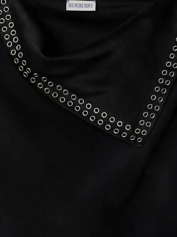Burberry Eyelet-trimmed Satin Midi Dress