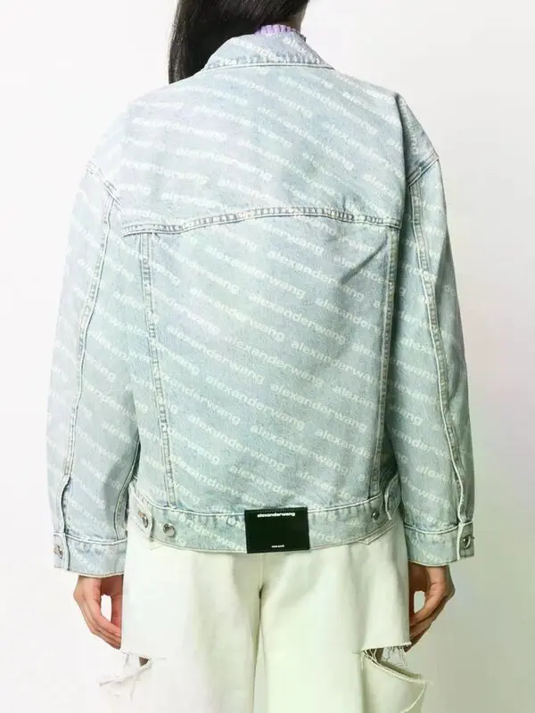 Alexander Wang Logo-print Denim Jacket - Blue