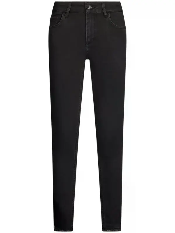 Liu Jo Skinny Jeans With Embellished Cuffs - Black
