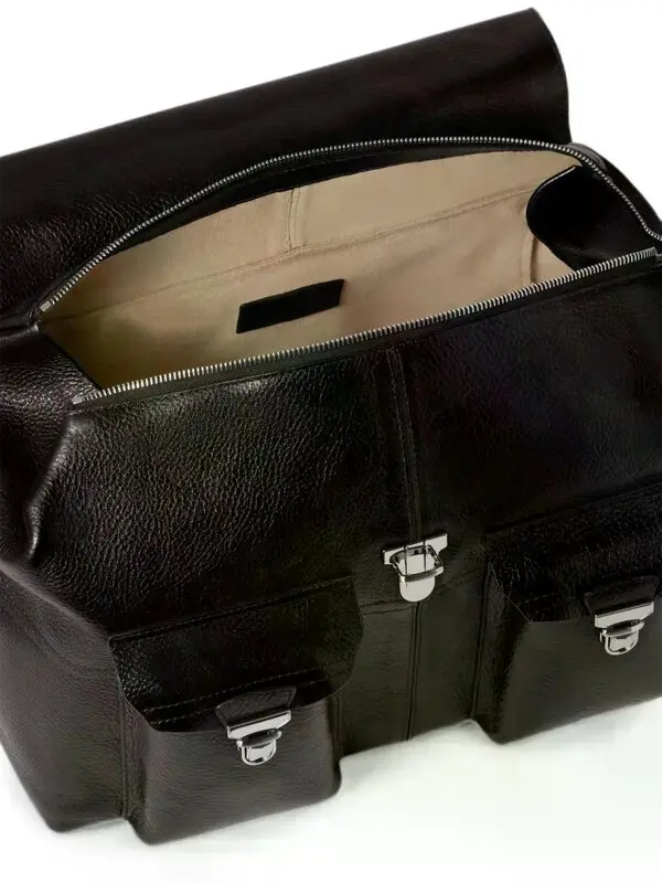 LEMAIRE Gear Pebbled Holdall Bag - Brown