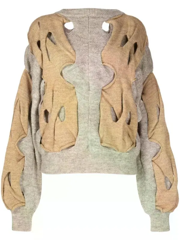 Toga Panelled Cut-out Jumper - Brown