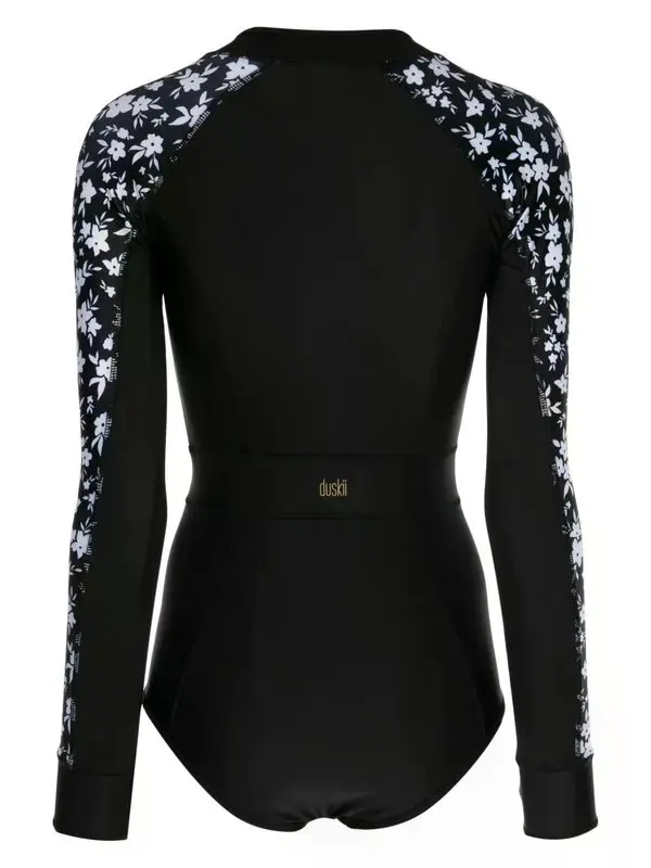 DUSKII Floral-print Zip-up Surf Suit