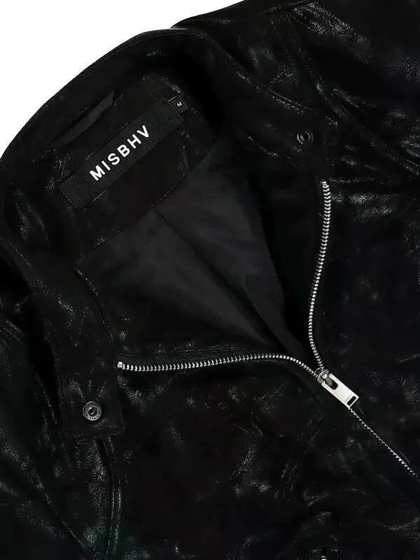 MISBHV Cropped Faux-leather Jacket