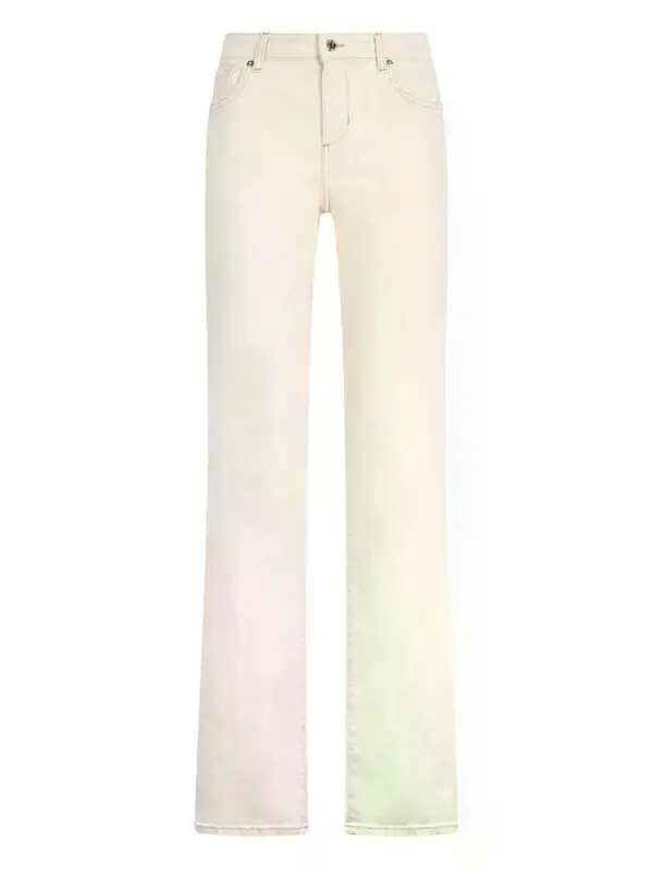 Liu Jo Straight-leg Jeans With Logo Plaque - Neutrals