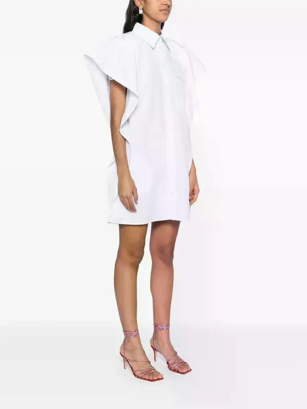 Stella McCartney Poplin Mini Dress With Cap Sleeves And Welt Pocket
