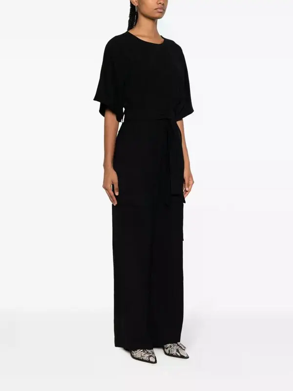 P.a.r.o.s.h Wide-leg Cargo Jumpsuit - Black
