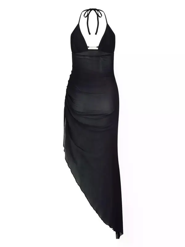 LET'S SWIM Halterneck Mesh Midi Dress