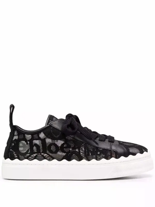 Chloé Lauren Lace Low-top Sneakers - Black