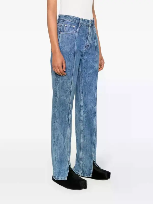 Lvir Washed Denim Jeans With Crinkled Finish