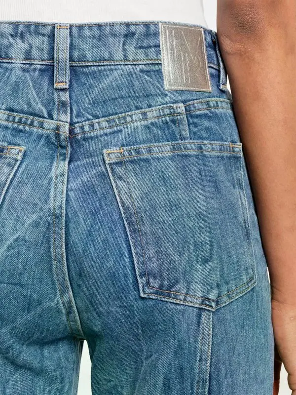Lvir Washed Denim Jeans With Crinkled Finish