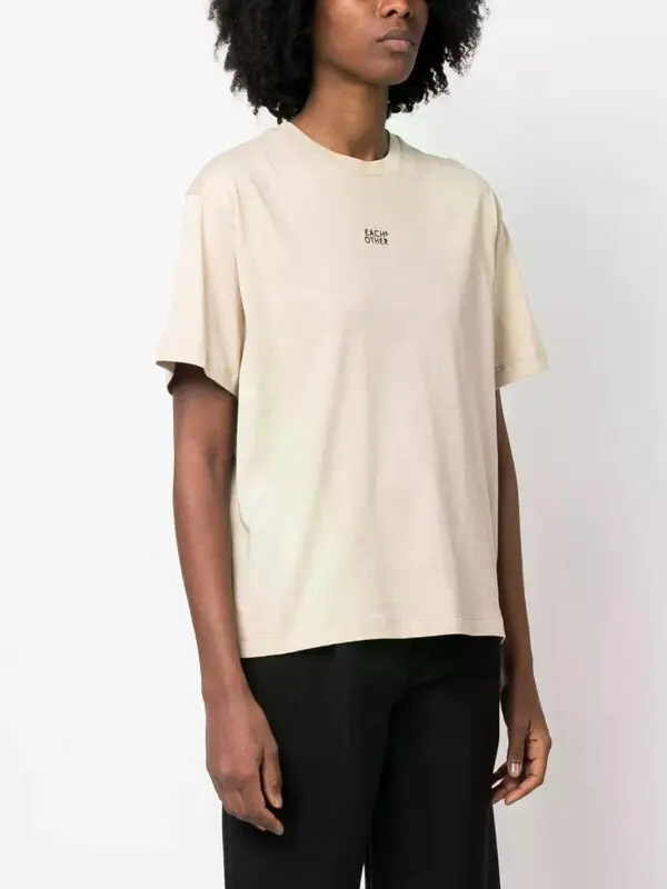 Each X Other Logo-print Crew-neck T-shirt - Neutrals