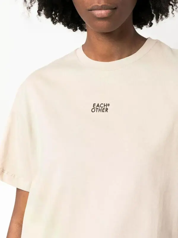 Each X Other Logo-print Crew-neck T-shirt - Neutrals
