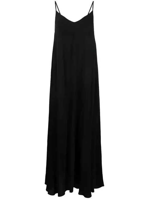 Voz Ruched V-neck Maxi Dress - Black