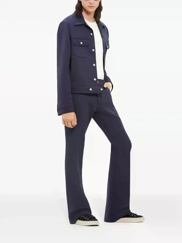 COURREGES Navy Cotton Twill Camp Collar Jacket