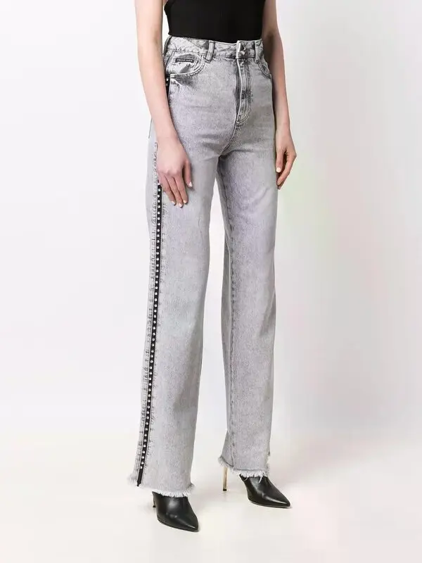 Philipp Plein Crystal-embellished Wide Leg Jeans