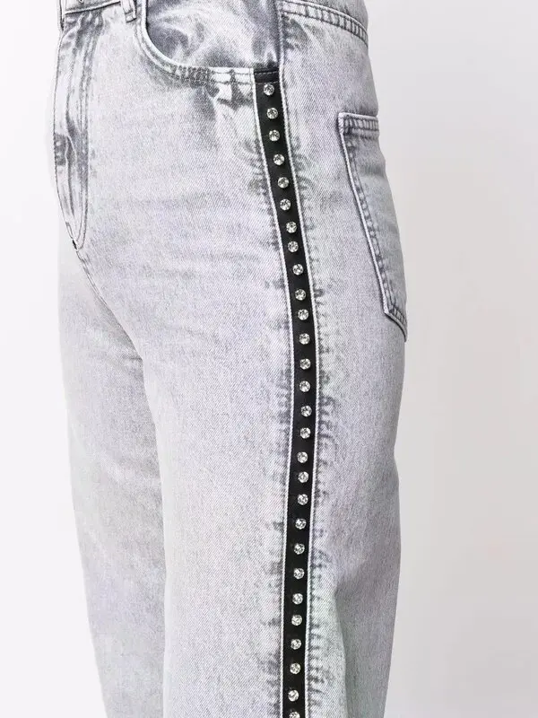 Philipp Plein Crystal-embellished Wide Leg Jeans