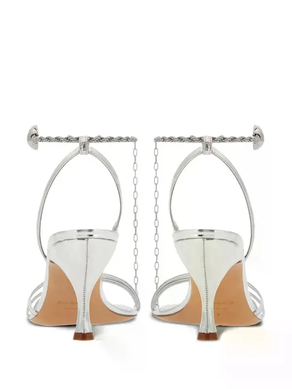FERRAGAMO 70mm Patent Leather Strappy Sandals - Silver