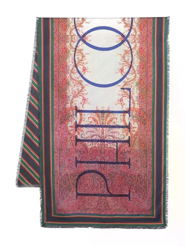 PIERRE-LOUIS MASCIA Graphic-print Silk Scarf - Blue