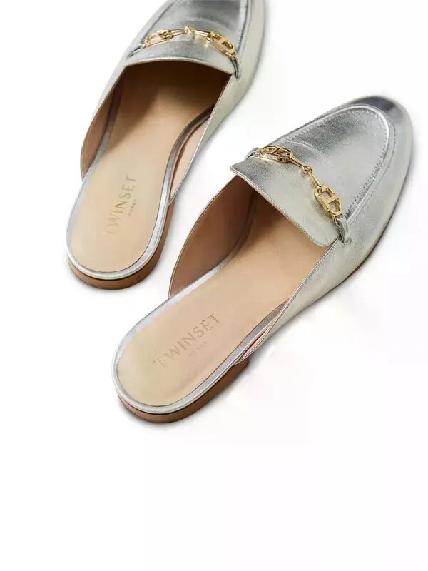 TWINSET Oval T Leather Mules