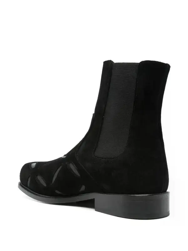 STEFAN COOKE Slashed Square Toe Boots - Black
