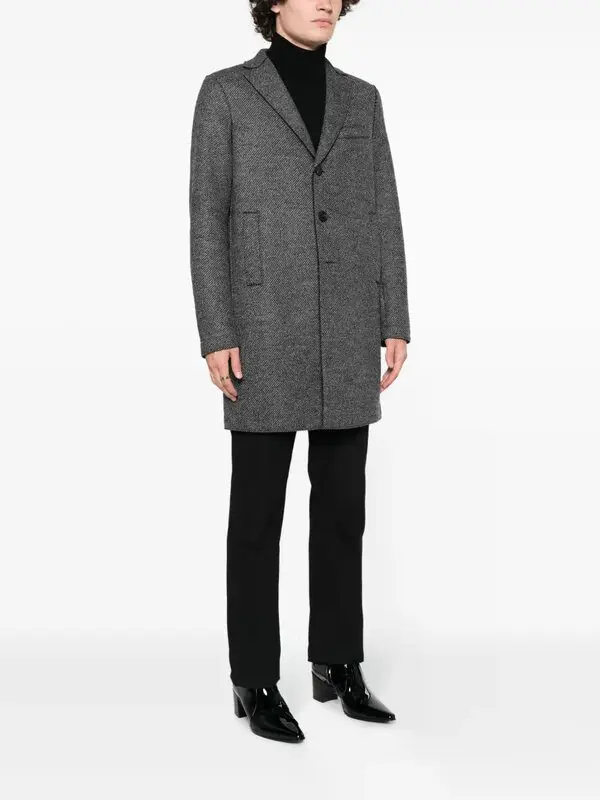 Harris Wharf London Single-breasted Herringbone Coat