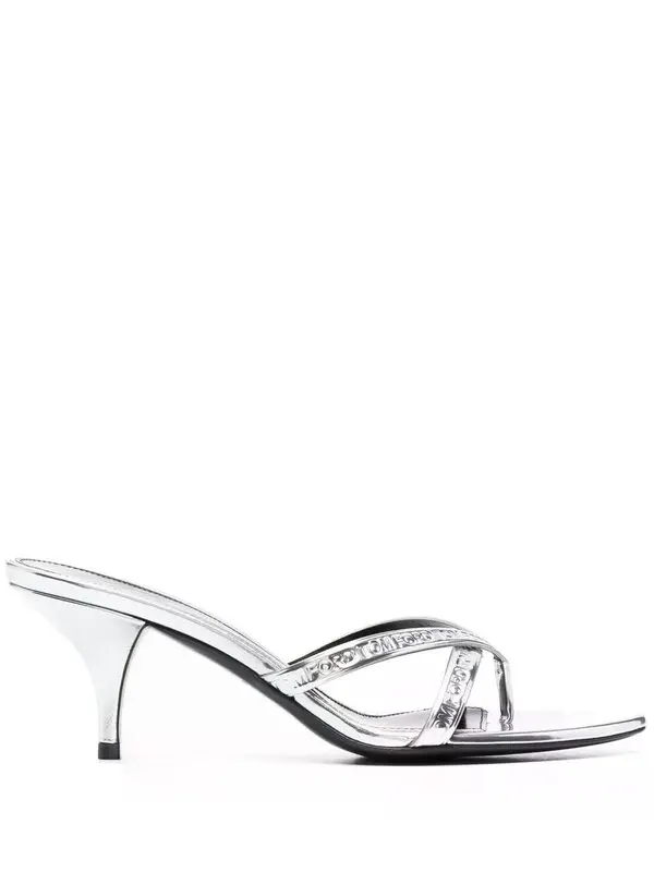 TOM FORD Metallic Leather Sandals With -tone Logo Detail