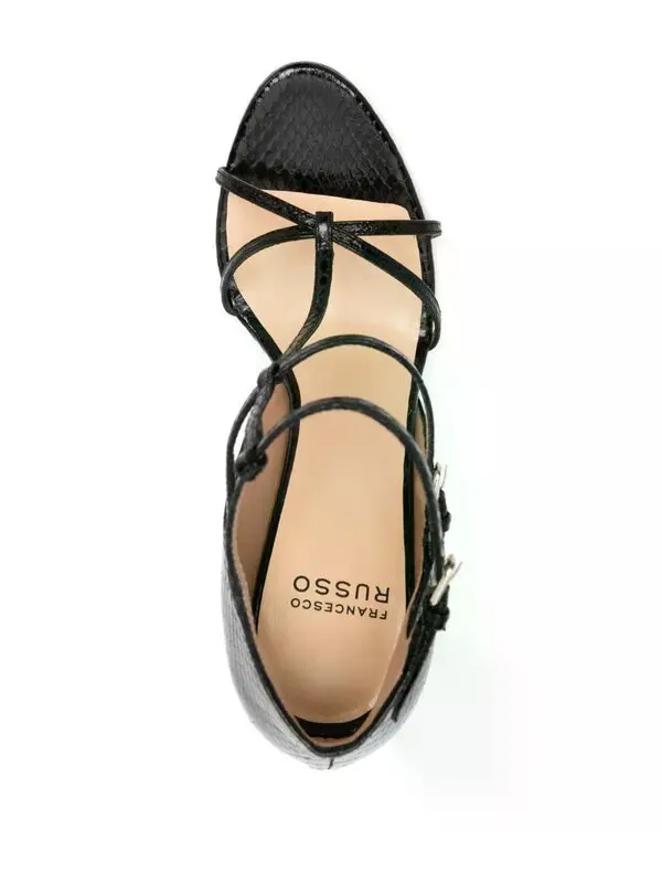 FRANCESCO RUSSO 105mm Snakeskin-effect Sandals