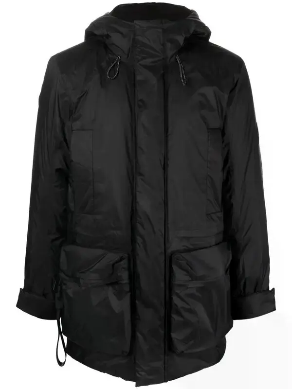 Rains Padded Parka With Drawstring Neck - Black