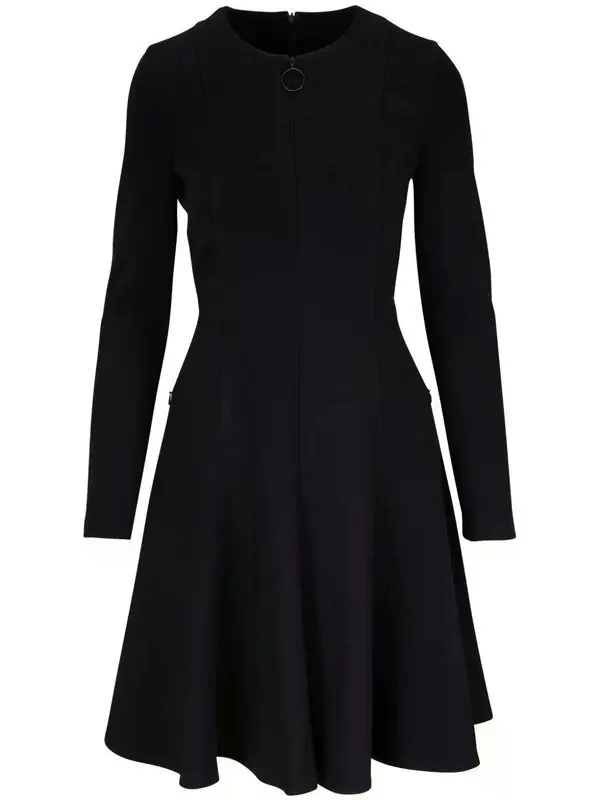 Akris Zip-up Panelled Flared Midi Dress - Black