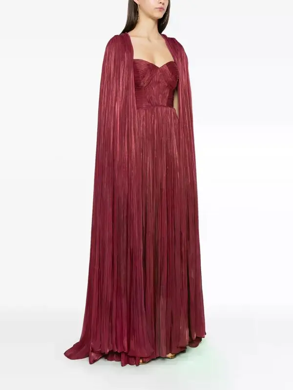 ANA RADU Pleated Gown With Cape Effect