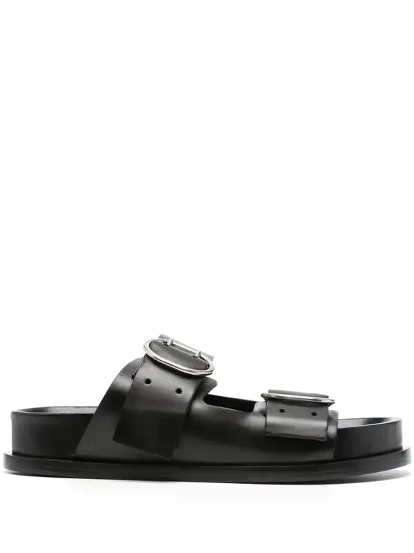JIL SANDER Buckle-fastening Flat Sandals - Black