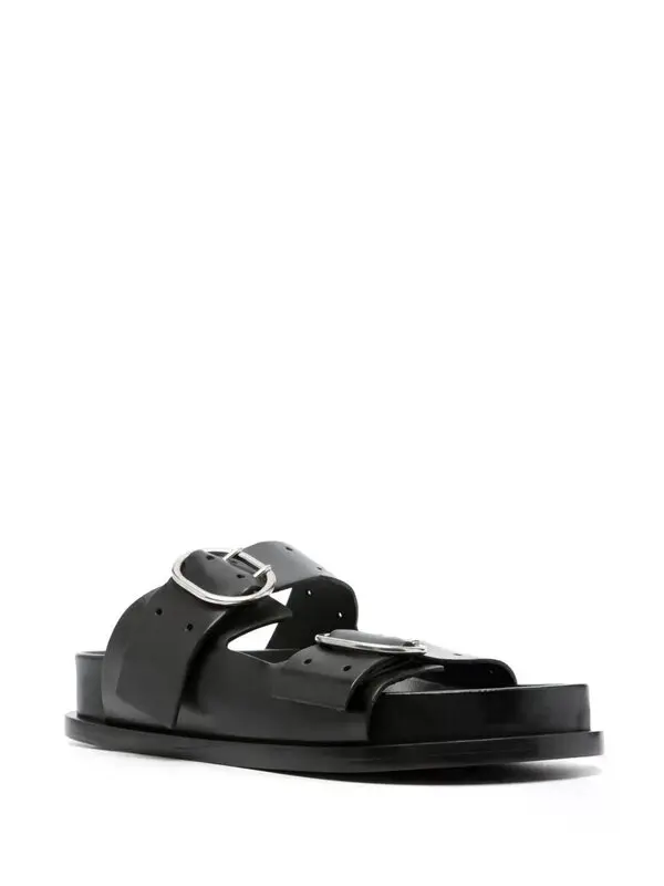 JIL SANDER Buckle-fastening Flat Sandals - Black