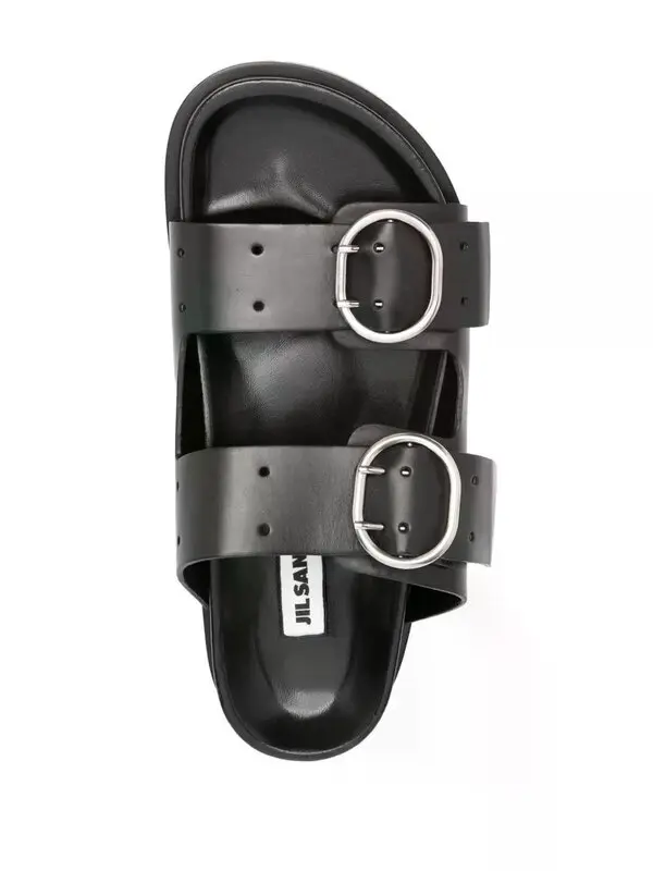 JIL SANDER Buckle-fastening Flat Sandals - Black