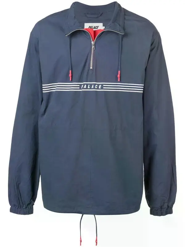 PALACE Cotton-don Windbreaker With Logo Print - Blue