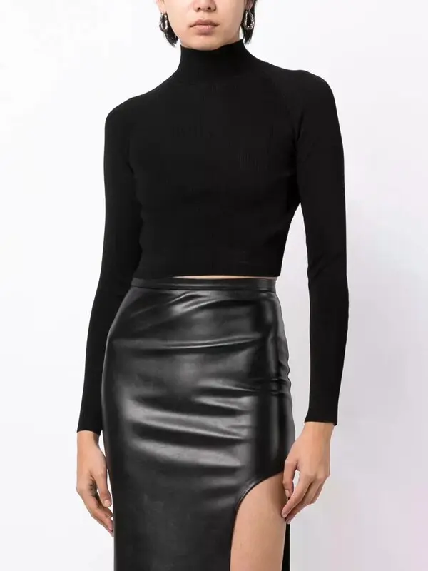 Matériel Roll-neck Ribbed-knit Cropped Jumper