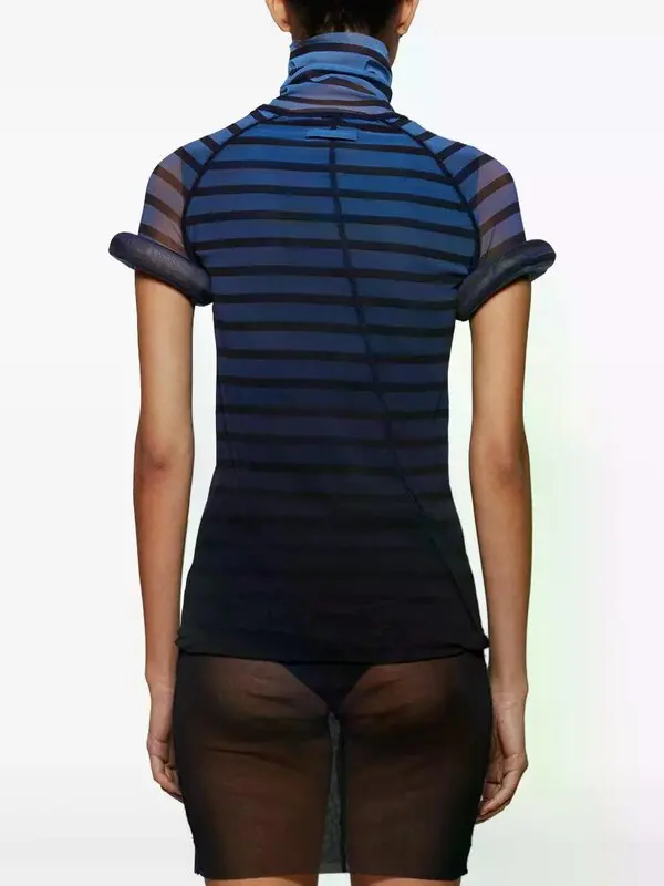 JEAN PAUL GAULTIER Striped Mesh Mini Dress