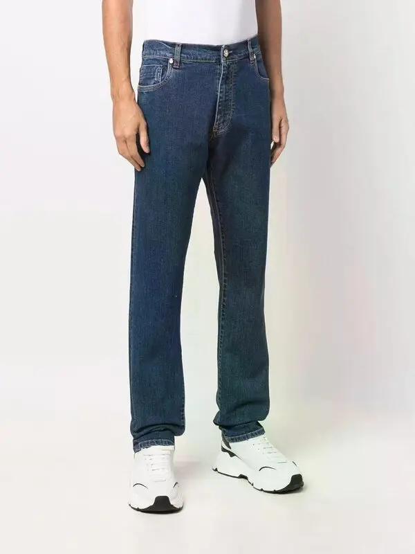 BILLIONAIRE Logo Embroidered Jeans - Blue