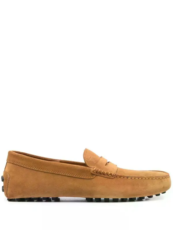 TOD'S Suede Loafers With Rubber Lug Sole