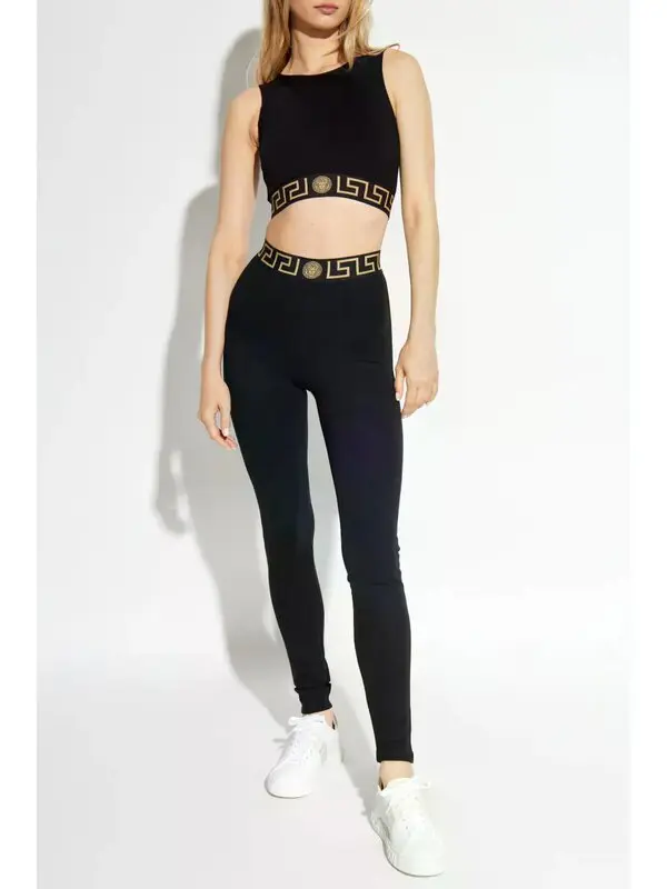 Versace Greca Border Sports Bra - Black