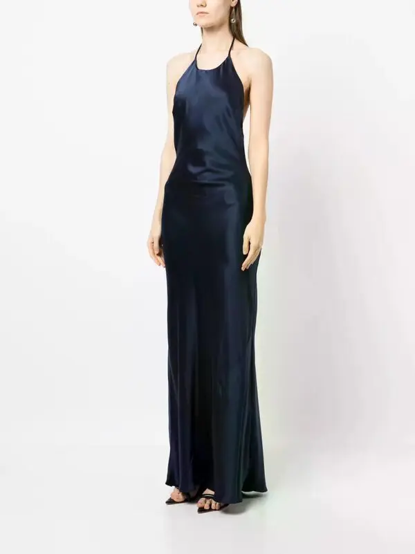 REFORMATION Jeany Satin-finish Silk Maxi Dress - Blue