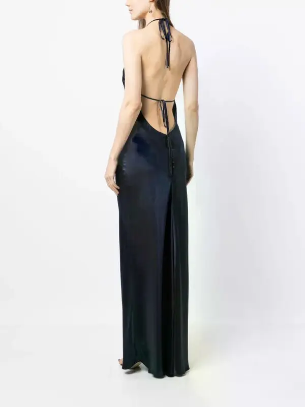 REFORMATION Jeany Satin-finish Silk Maxi Dress - Blue