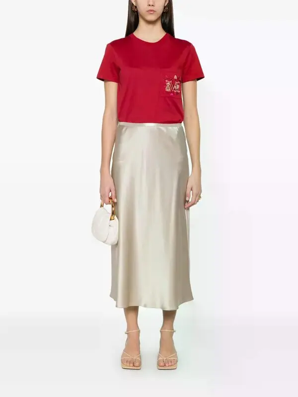 Max Mara Embellished Pocket Crewneck T-shirt - Red