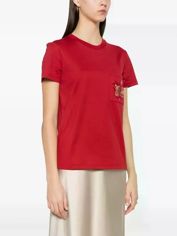 Max Mara Embellished Pocket Crewneck T-shirt