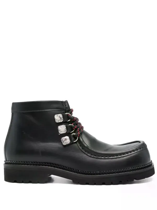 TOGA VIRILIS Leather Ankle Boots With Stud Embellishment