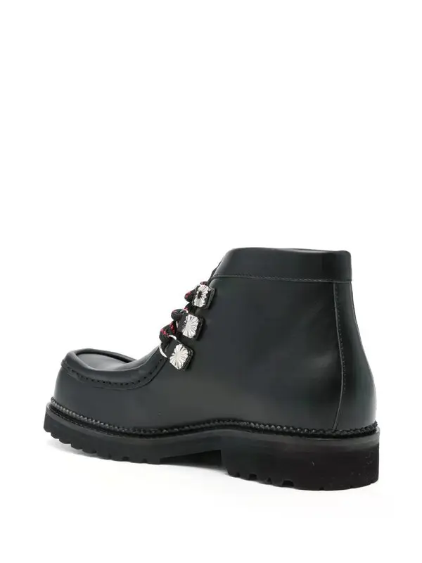 TOGA VIRILIS Leather Ankle Boots With Stud Embellishment