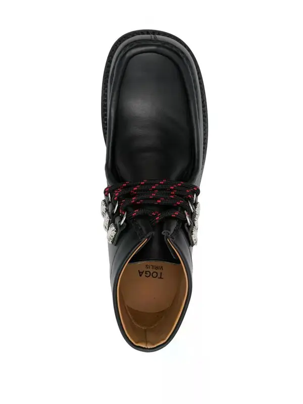 TOGA VIRILIS Leather Ankle Boots With Stud Embellishment